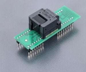 DIL8/BGA12-6 ZIF-CS SFlash-1 - Device specific adapter for Macronix MX25U3235FBAI in WLCSP12 ...